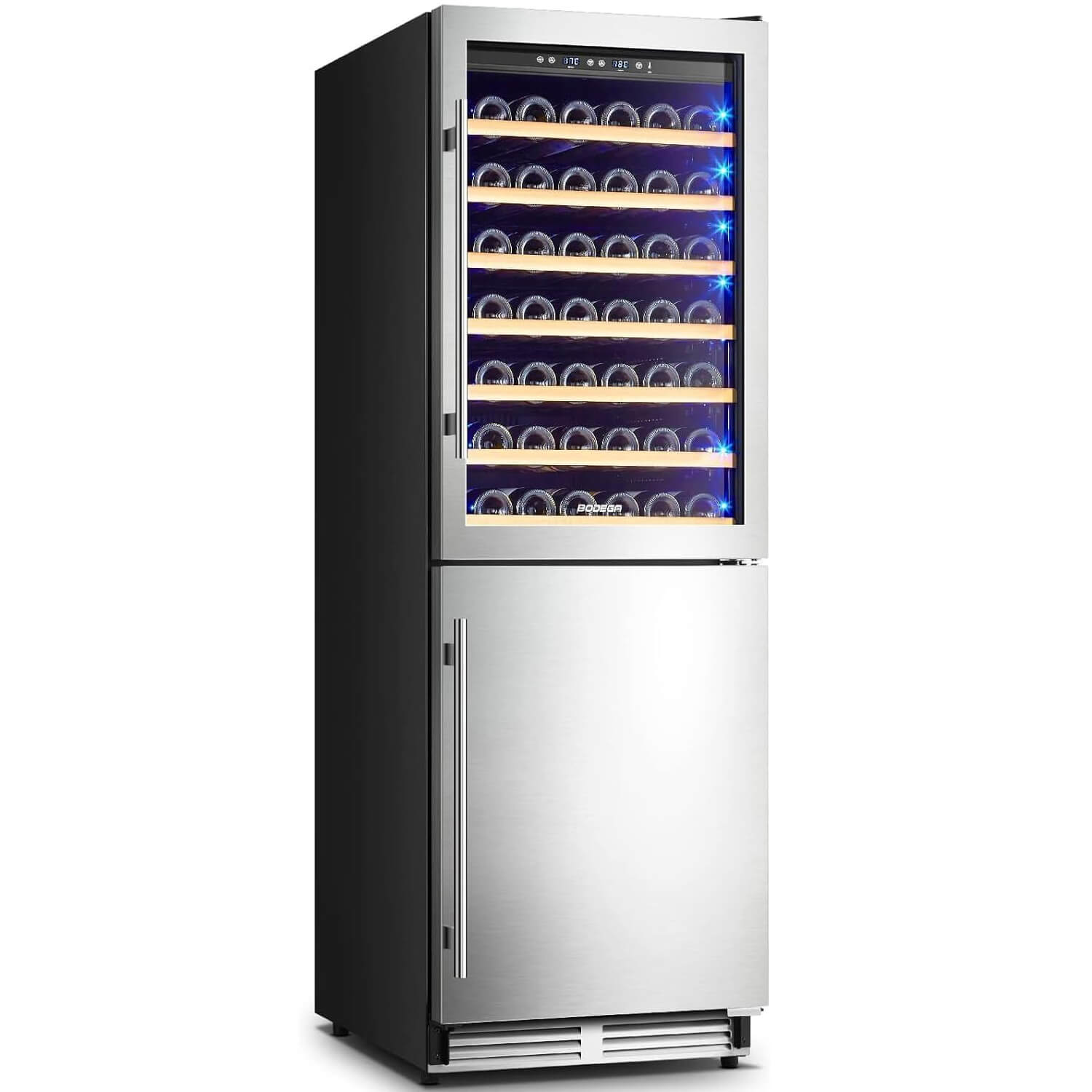 BODEGA 24 Inch Wine and Beverage Refrigerator Cooler 77 Bottles and 18