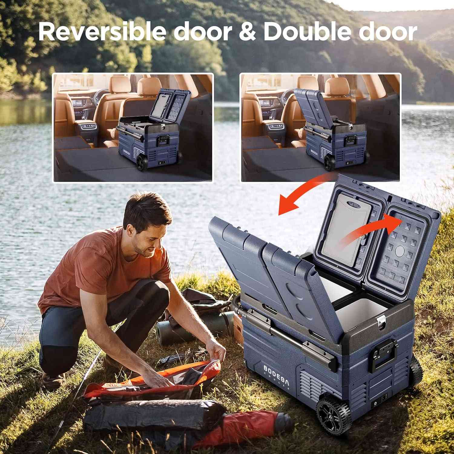 BODEGAcooler Car Fridge Dual Door Dual Zone 59QT