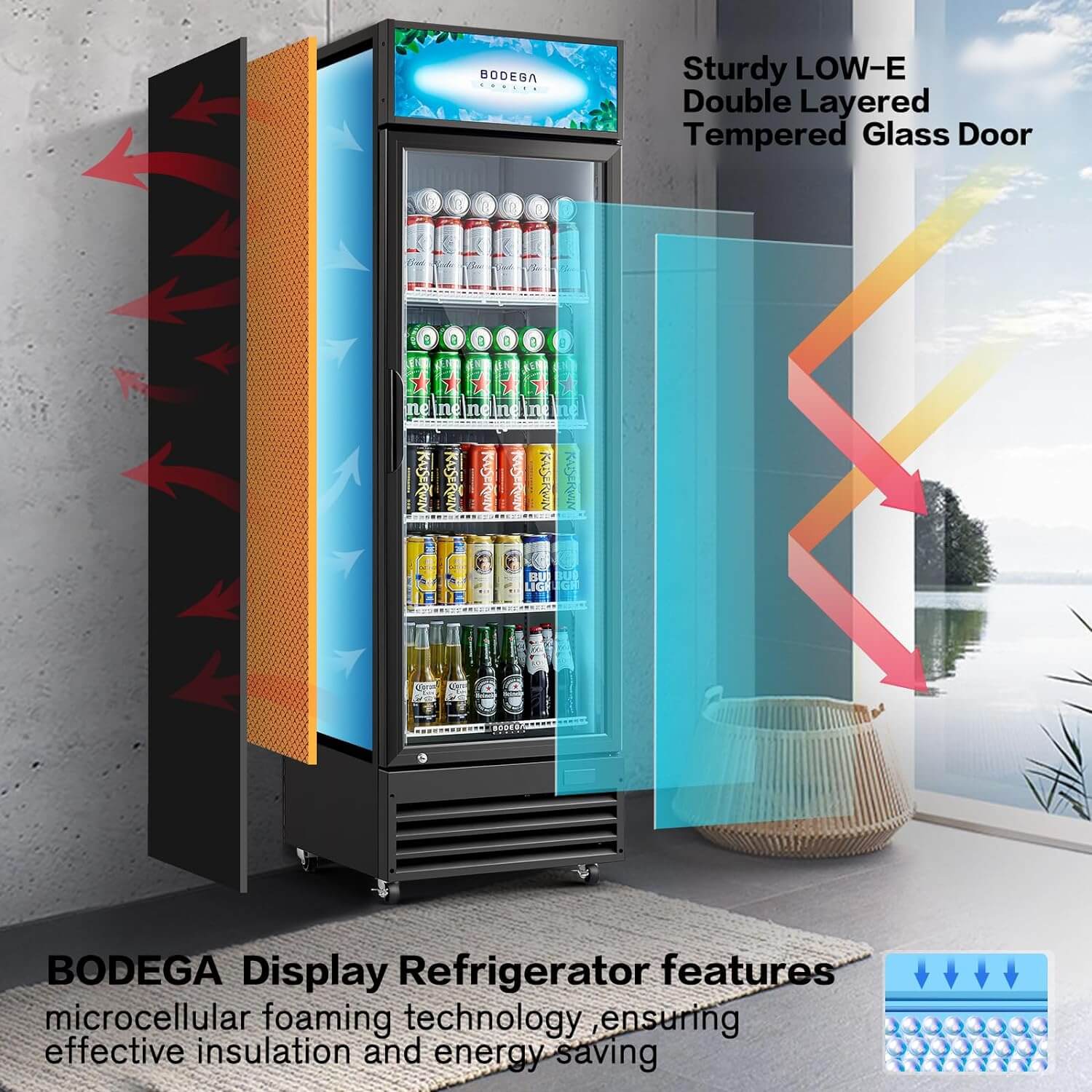 BODEGAcooler Commercial Glass Door Display Refrigerator Merchandiser 1