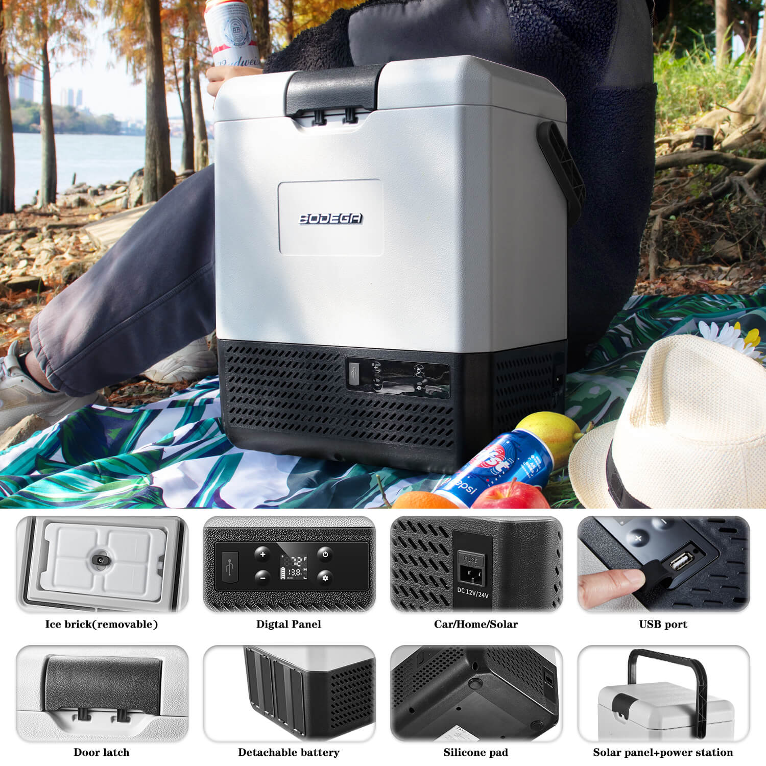 BODEGAcooler Mini 12V Outdoor Fridge P15 16QT/15L