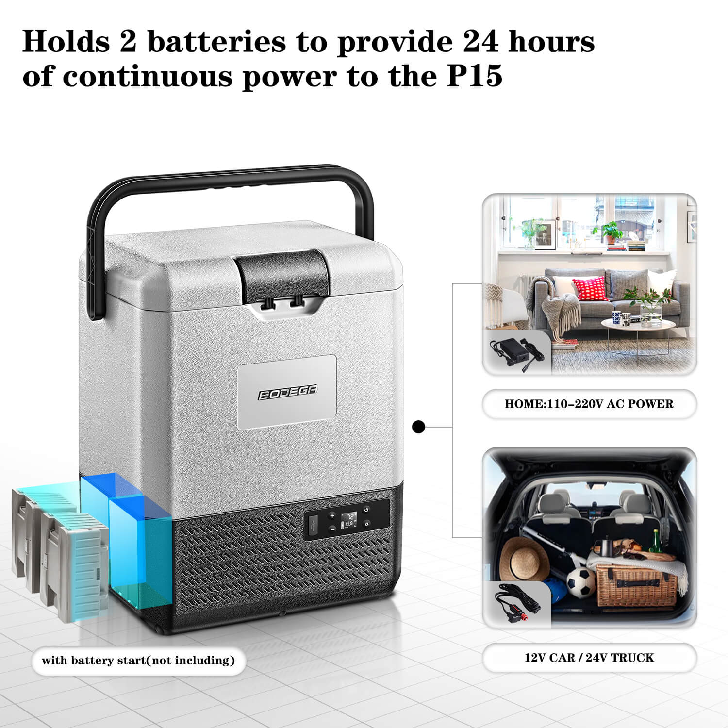 BODEGAcooler Mini 12V Outdoor Fridge P15 16QT/15L